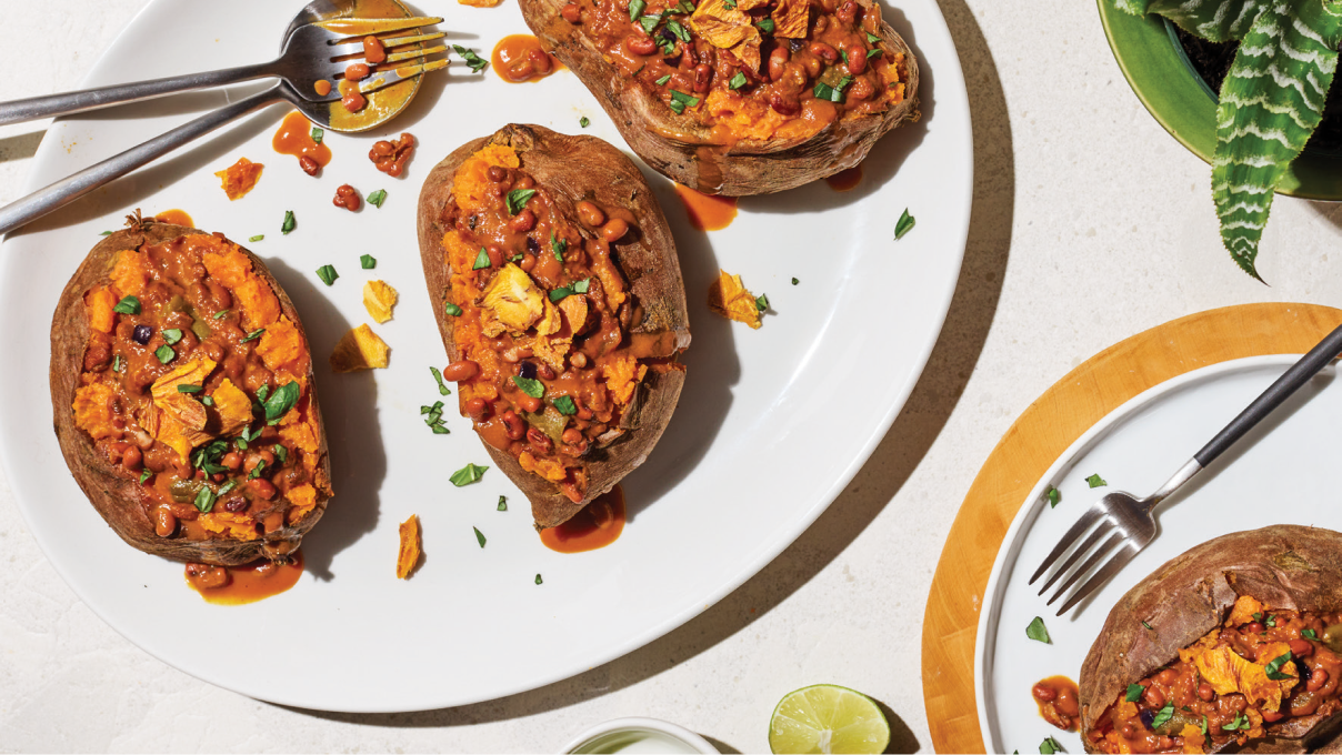 Curried Field Pea–Loaded Sweet Potatoes - Black Community